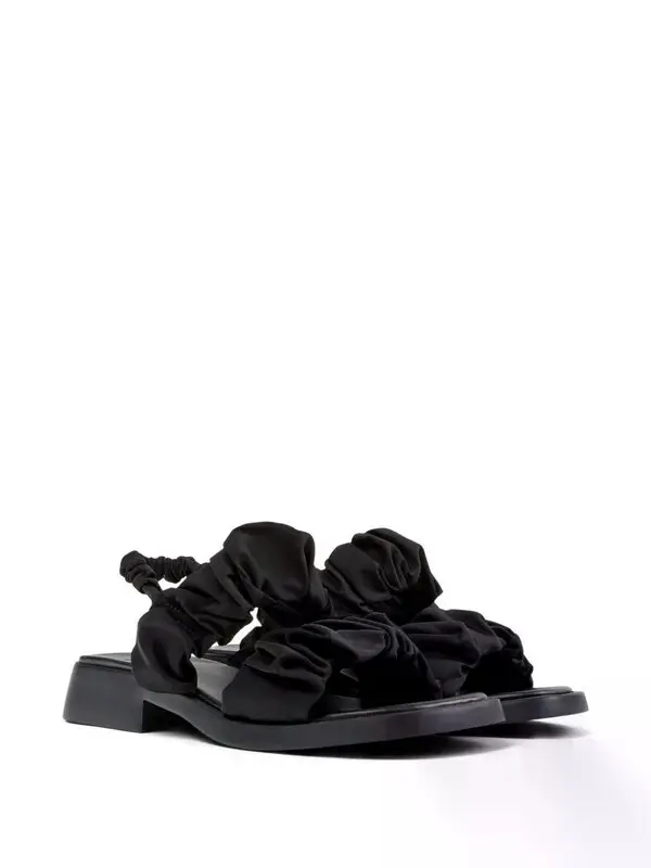 Camper Dana Ruched Sandals - Black