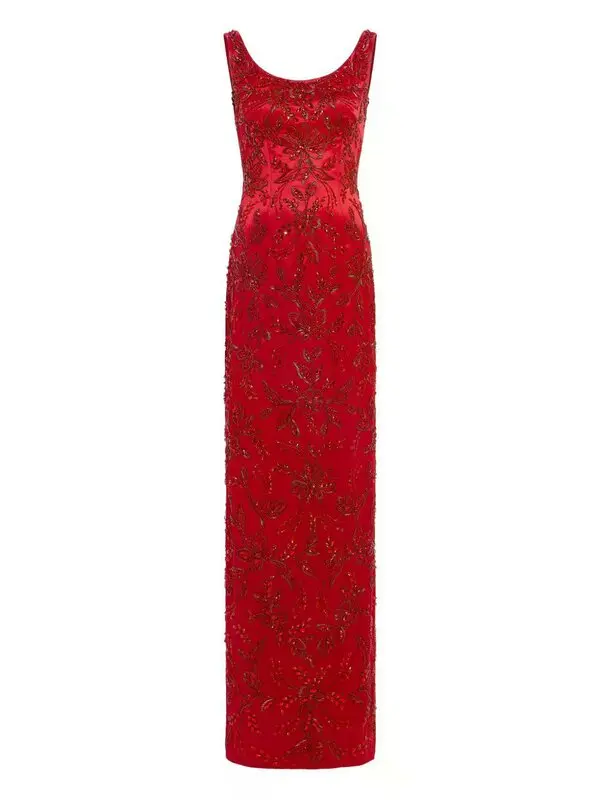 Jenny Packham Beaded-embellishment Maxi Dress - Red