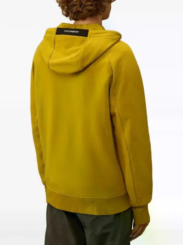 C.P. COMPANY Logo-appliqué Zip-up Hoodie - Yellow