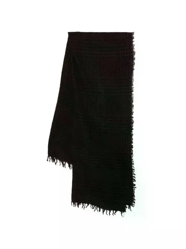 Faliero Sarti Principe Check Fringed Scarf - Brown