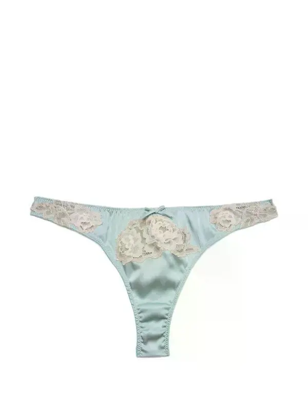 Fleur Du Mal Juliet Lace Thong - Green