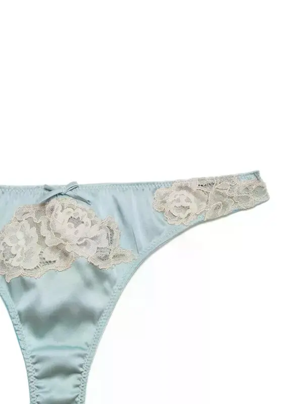 FLEUR DU MAL Juliet Lace Thong - Green