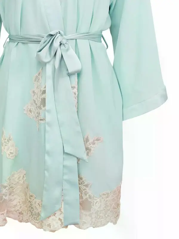 FLEUR DU MAL Juliet Lace Robe - Green