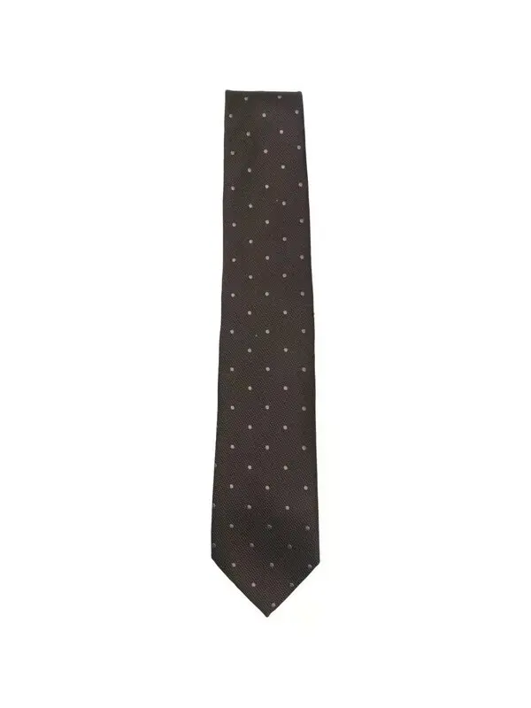 TOM FORD Polka Dot Tie - Brown