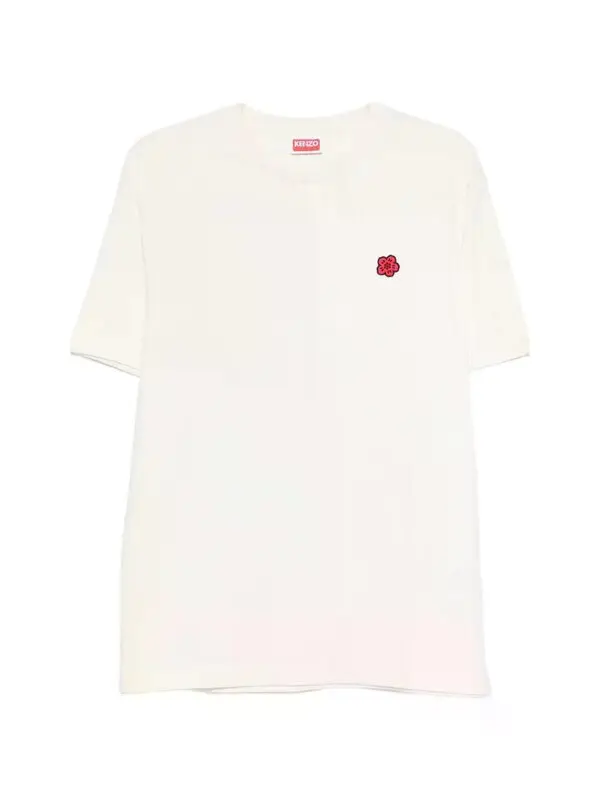 Kenzo Flower-appliqué T-shirt - Neutrals