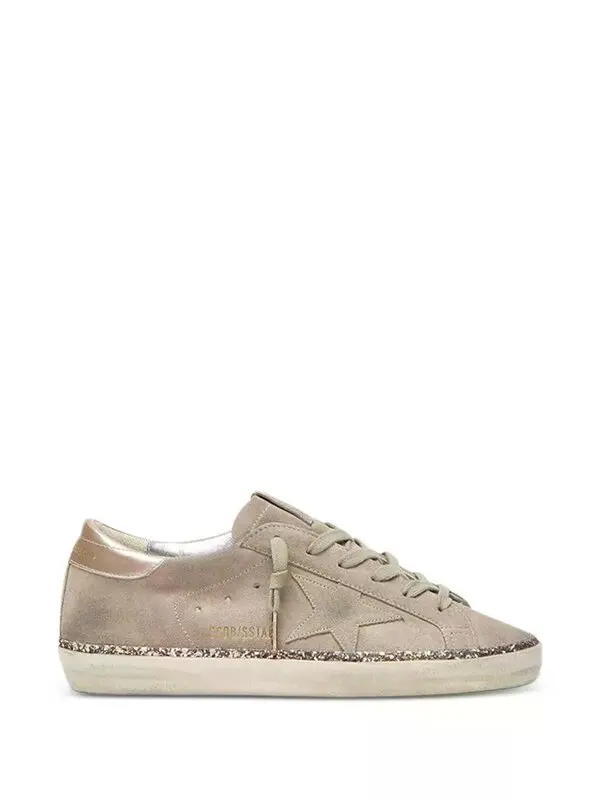 GOLDEN GOOSE Super-star Glitter-star Leather Sneakers - Neutrals