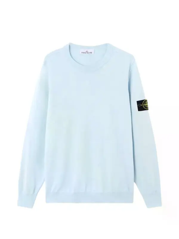 Stone Island Logo-patch Crew-neck Sweatshirt - Blue