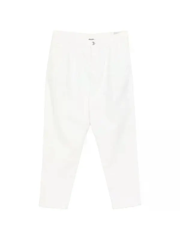 Brunello Cucinelli Garment-dyed Five-pocket Trousers In Lightweight Denim - White