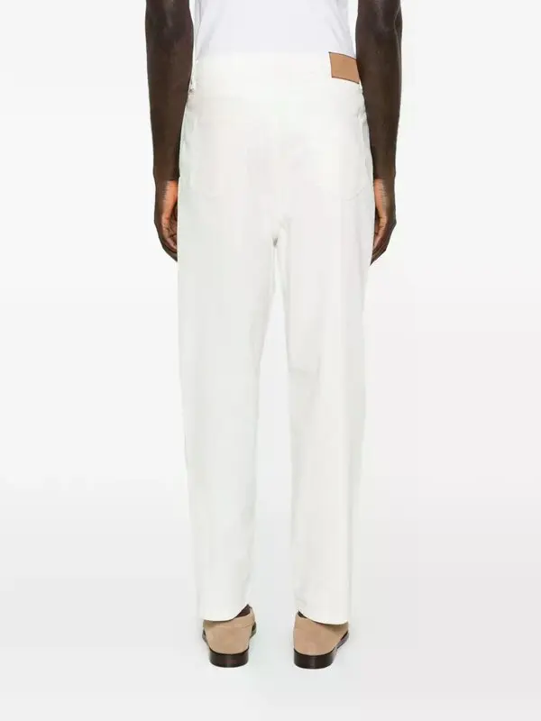 Brunello Cucinelli Garment-dyed Five-pocket Trousers In Lightweight Denim - White