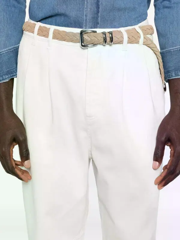 Brunello Cucinelli Garment-dyed Five-pocket Trousers In Lightweight Denim - White