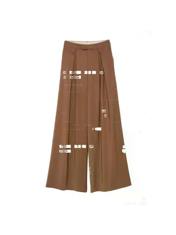 BERWICH Nina Pleated Wide-leg Trousers - Brown