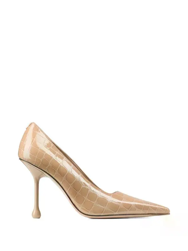 JIMMY CHOO Ixia Crocodile-effect Pumps