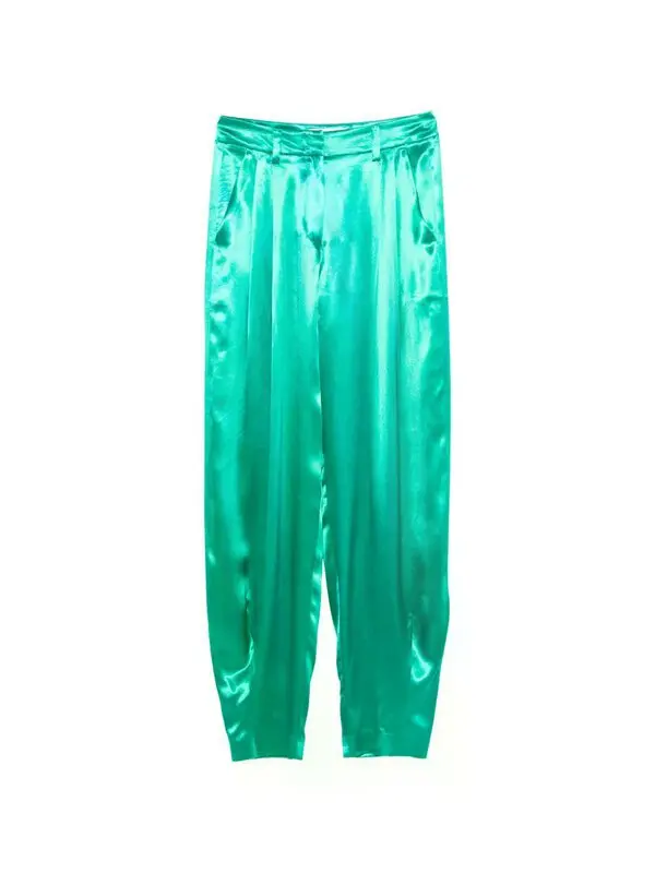 GENNY Pleated Tapered Trousers - Green