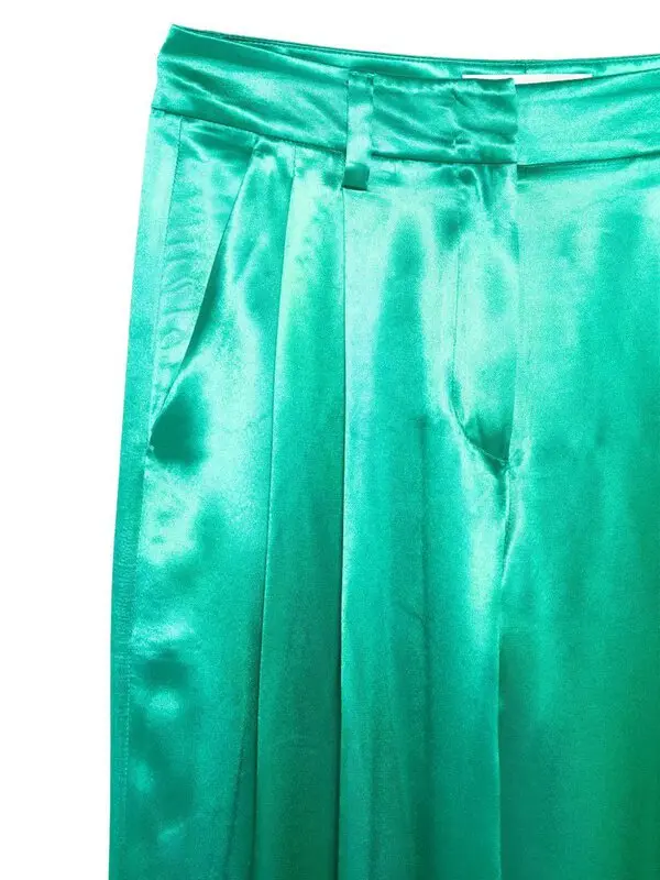 GENNY Pleated Tapered Trousers - Green