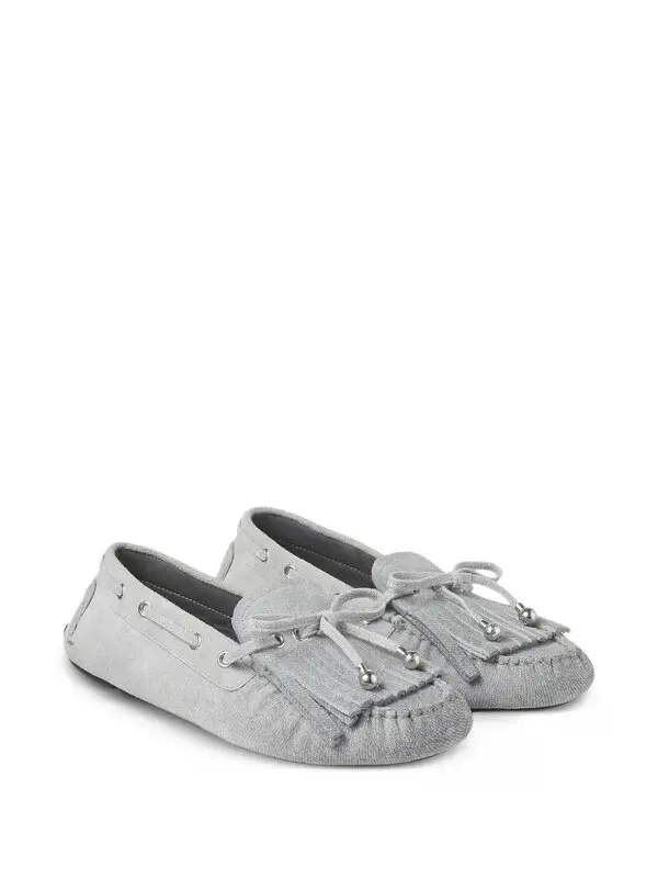 JIMMY CHOO Manon Tassel-detail Loafers - Grey