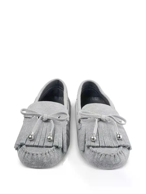 JIMMY CHOO Manon Tassel-detail Loafers - Grey