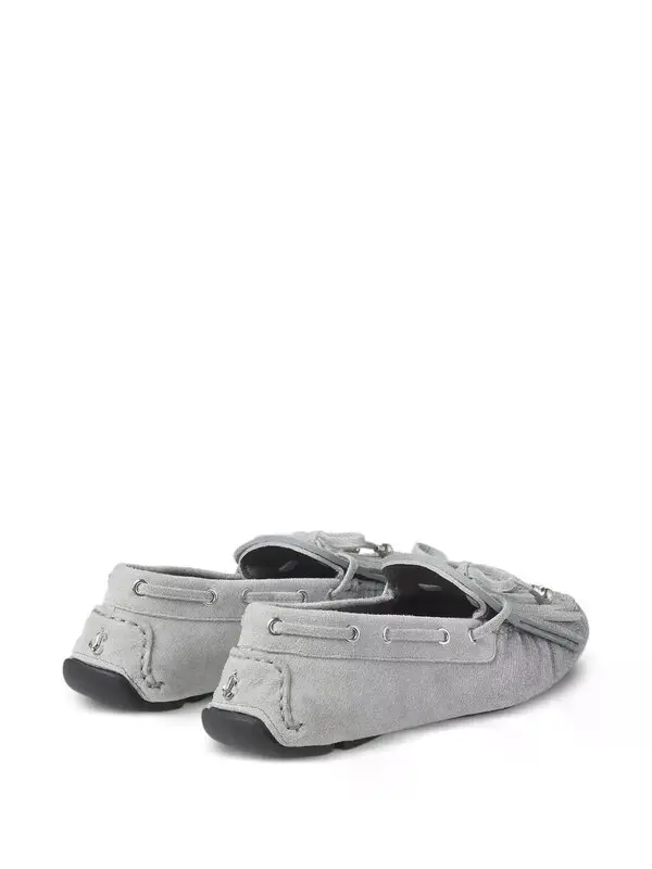 JIMMY CHOO Manon Tassel-detail Loafers - Grey