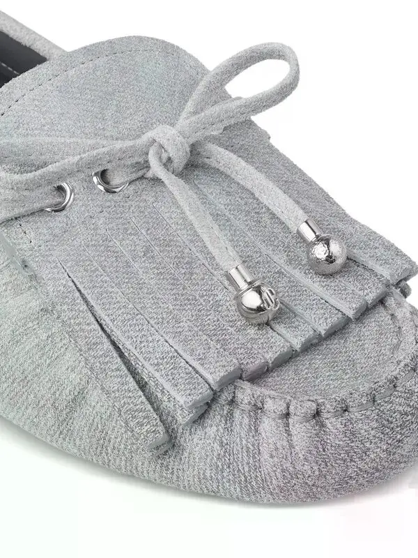 JIMMY CHOO Manon Tassel-detail Loafers - Grey