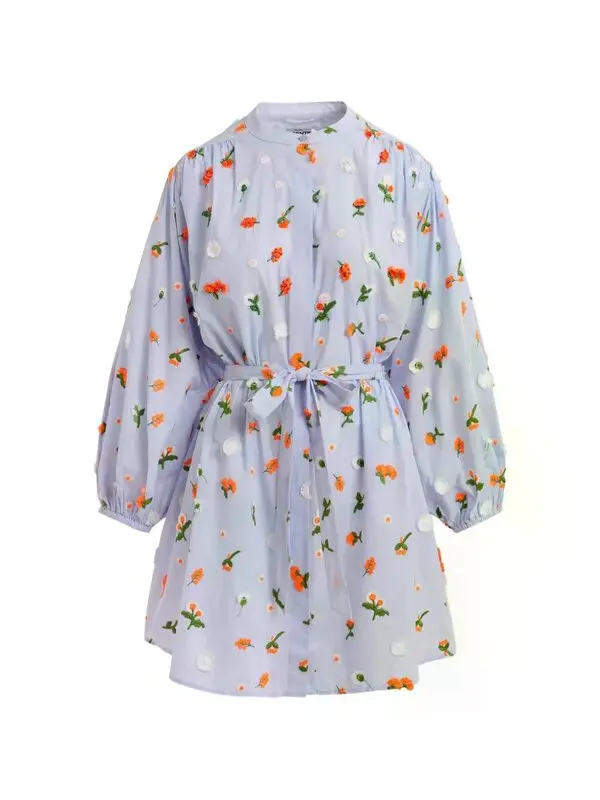 Essentiel Antwerp Jalen Floral-embroidered Shirt Dress