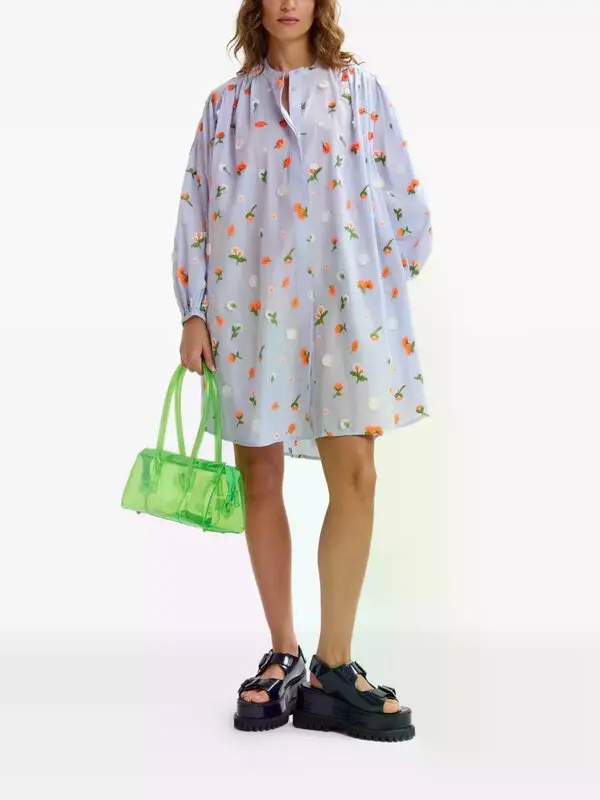 Essentiel Antwerp Jalen Floral-embroidered Shirt Dress
