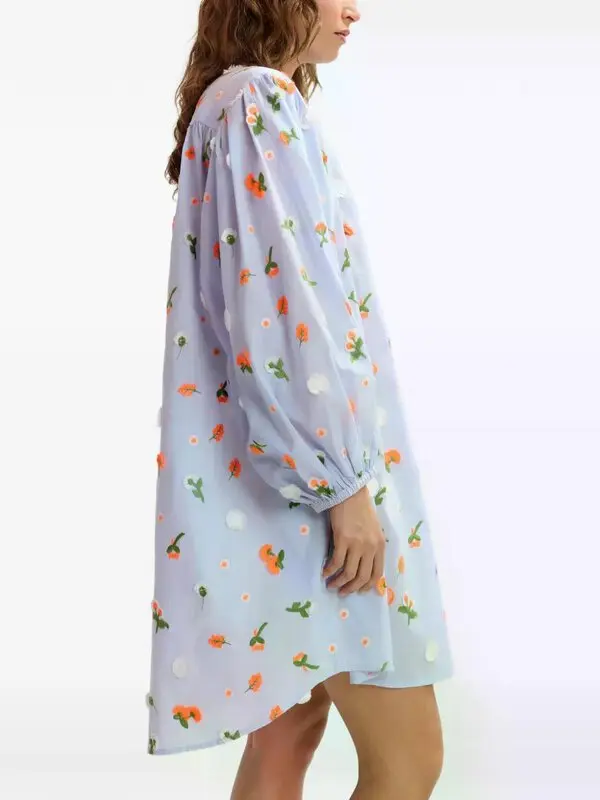 Essentiel Antwerp Jalen Floral-embroidered Shirt Dress
