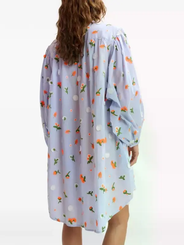 Essentiel Antwerp Jalen Floral-embroidered Shirt Dress