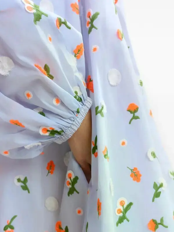 Essentiel Antwerp Jalen Floral-embroidered Shirt Dress