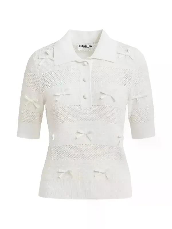 Essentiel Antwerp Bow-embellished Polo Top - White