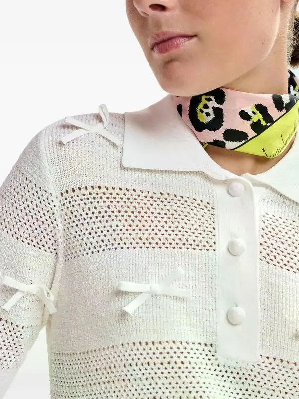 Essentiel Antwerp Bow-embellished Polo Top - White