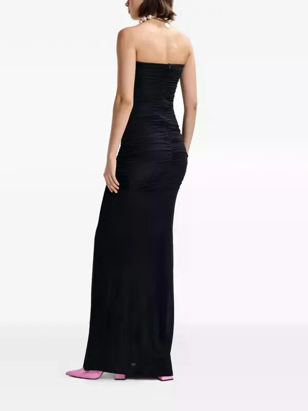 Essentiel Antwerp Cut-out Detail Ruched Maxi Dress - Black