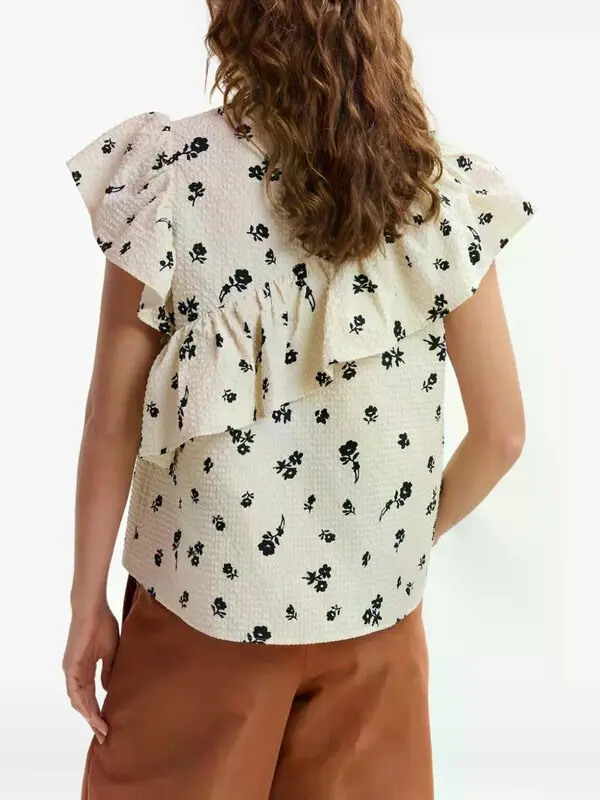Essentiel Antwerp Floral Ruffled Blouse