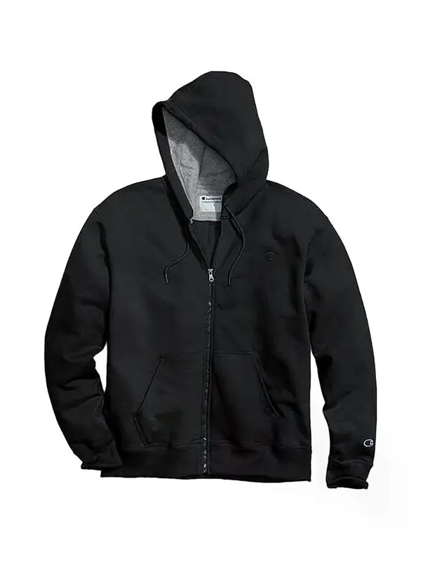 Champion Hooded Zip-up Sweatshirt - Black