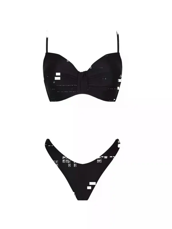 AMIR SLAMA Gathered Swimsuit - Black