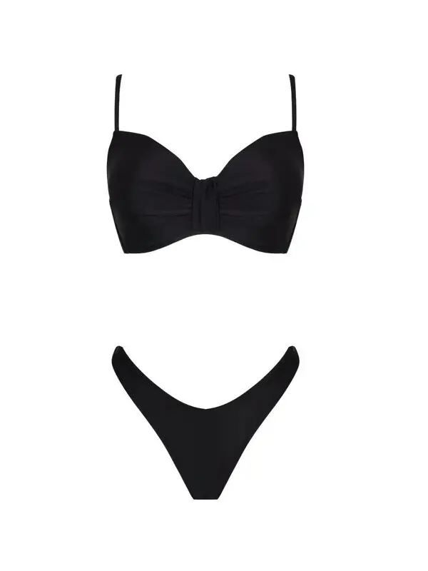 AMIR SLAMA Gathered Swimsuit - Black