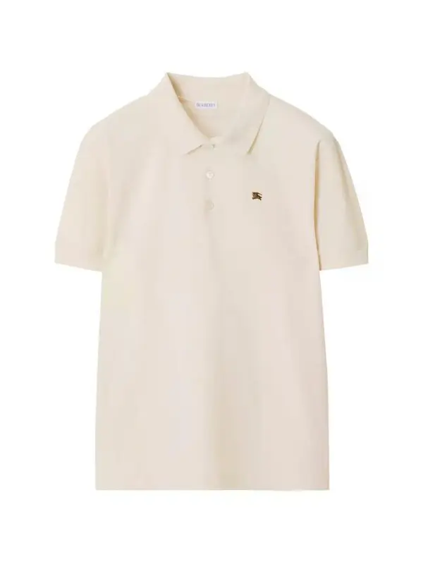 Burberry Metal Ekd Cotton Polo Shirt - Neutrals