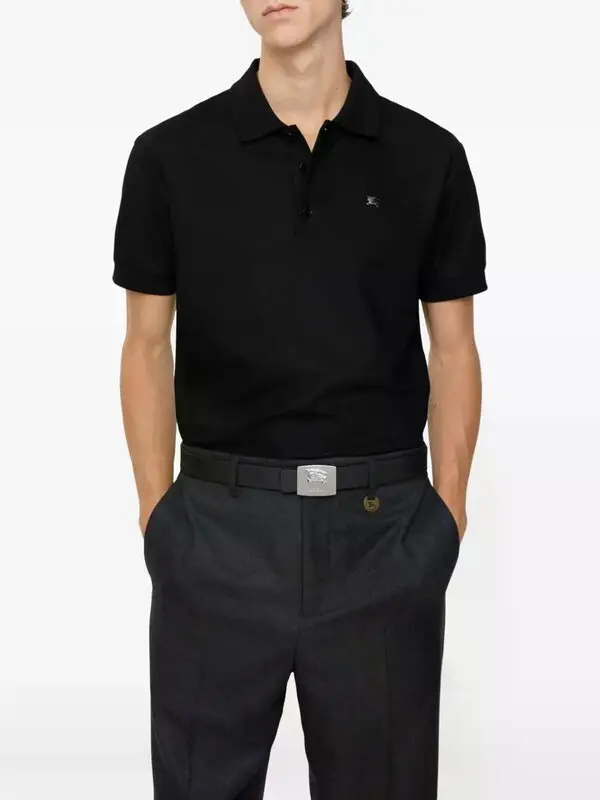Burberry Metal Ekd Cotton Polo Shirt - Black