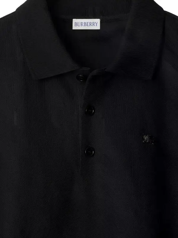 Burberry Metal Ekd Cotton Polo Shirt - Black