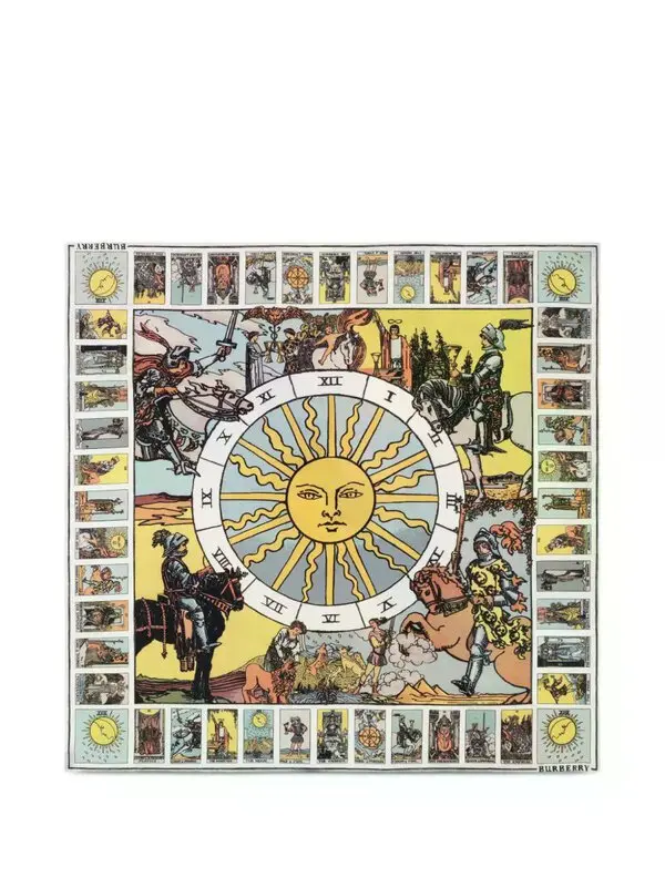 Burberry Tarot Silk Scarf - Neutrals