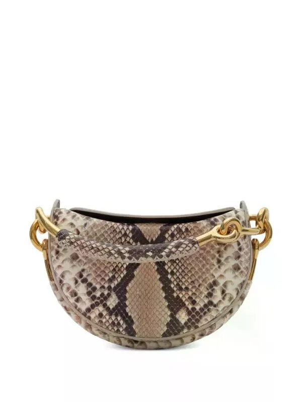 Burberry Bridle Python-effect Leather Saddle Bag