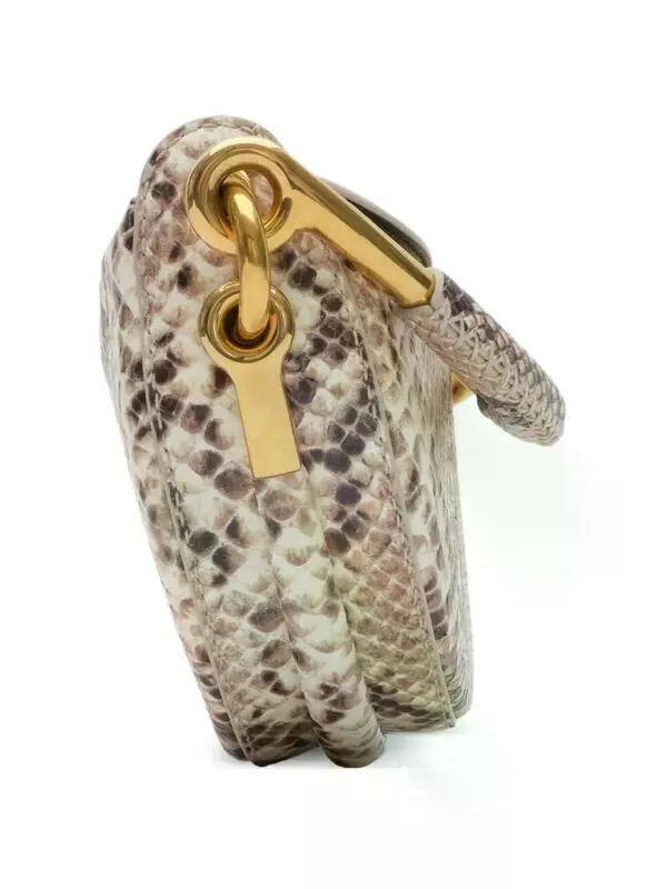 Burberry Bridle Python-effect Leather Saddle Bag