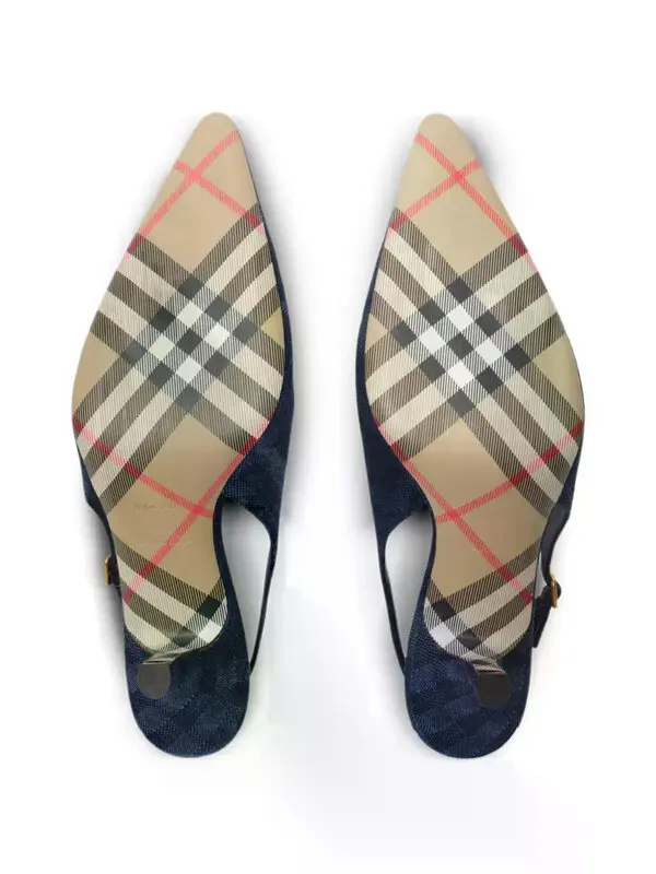 Burberry Check Dame Slingback Pumps