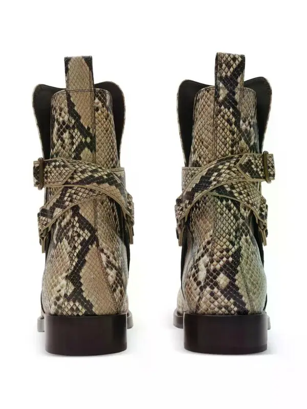 Burberry Python-print Leather Ledger Boots