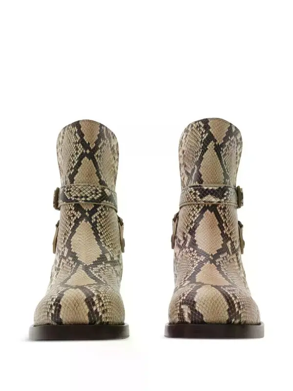 Burberry Python-print Leather Ledger Boots