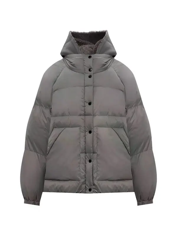 YVES SALOMON Hooded Down Jacket - Grey