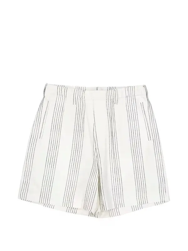 HOMME Striped Texture Shorts - White