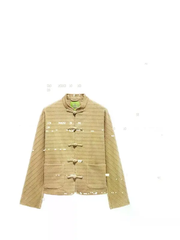 Shanghai Tang Textured Mandarin Jacket - Neutrals
