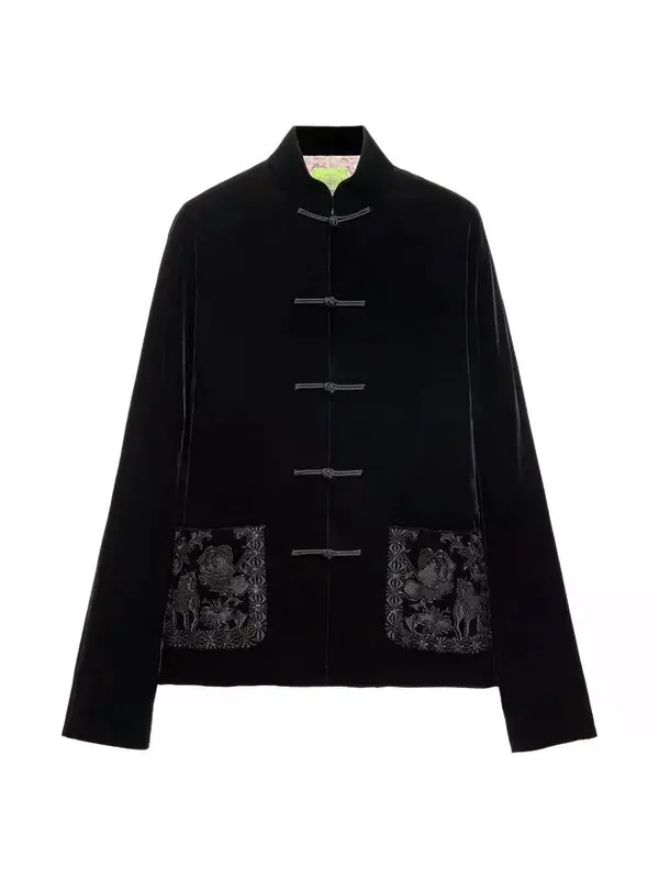Shanghai Tang Embroidered Tang Jacket - Black