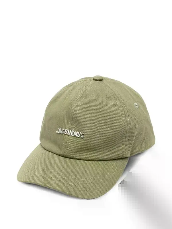 Jacquemus Logo-detail Cotton Baseball Cap - Green