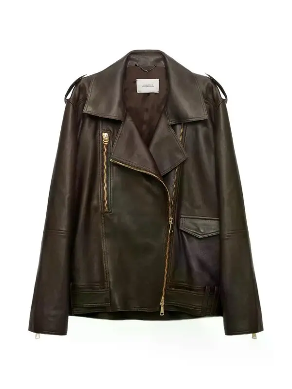 Dorothee Schumacher Zip-up Leather Jacket - Brown