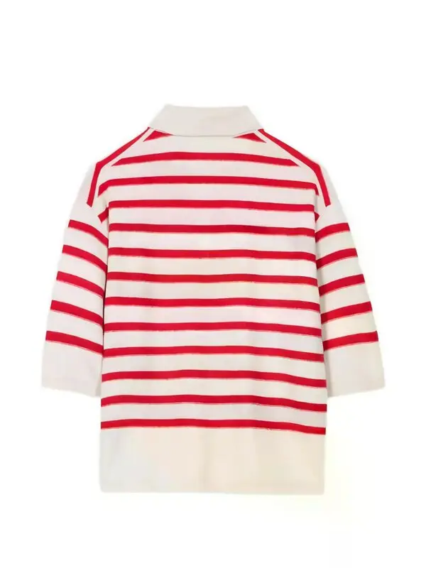 LUISA CERANO Striped Polo Top